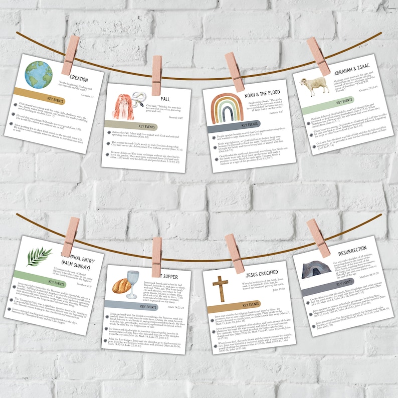 Children's Bible Timeline Cards | Kids Printable Story of the Bible ...