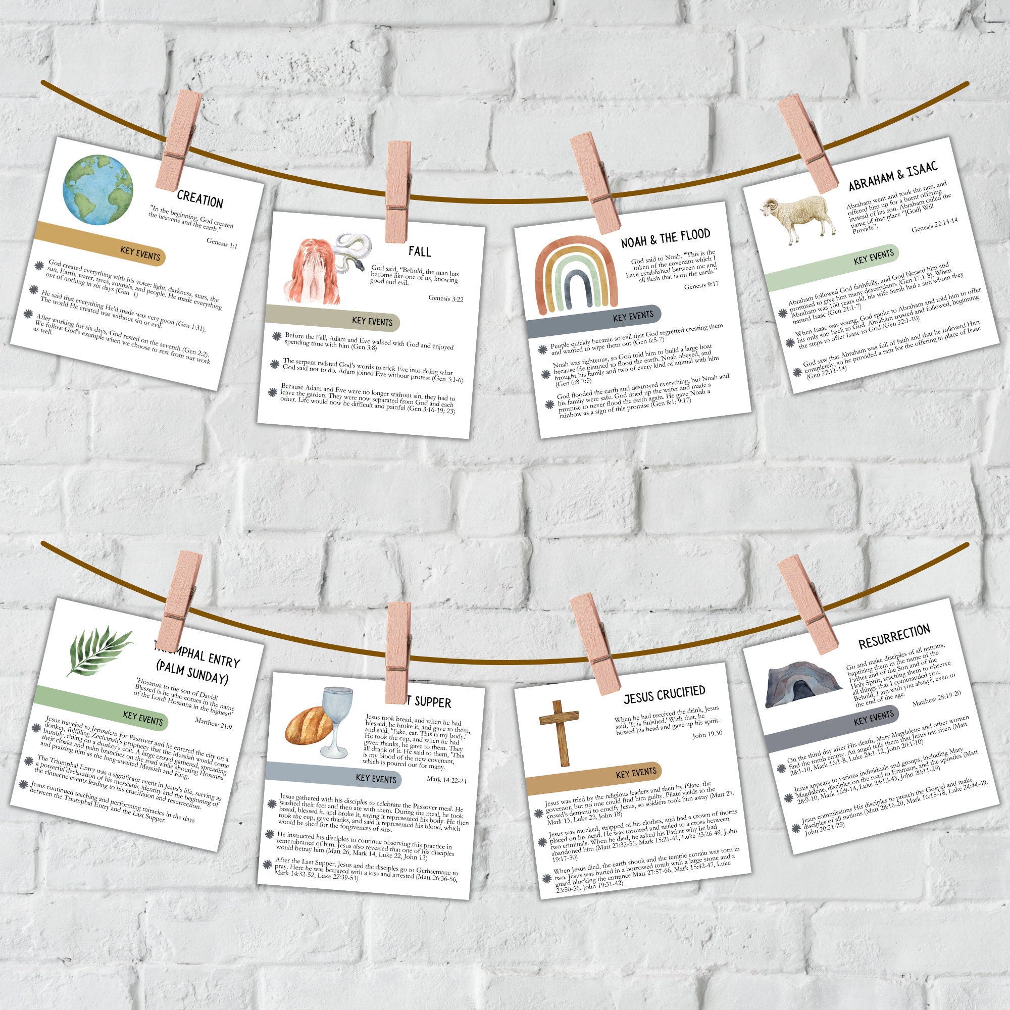 Children's Bible Timeline Cards | Kids Printable Story of the Bible ...