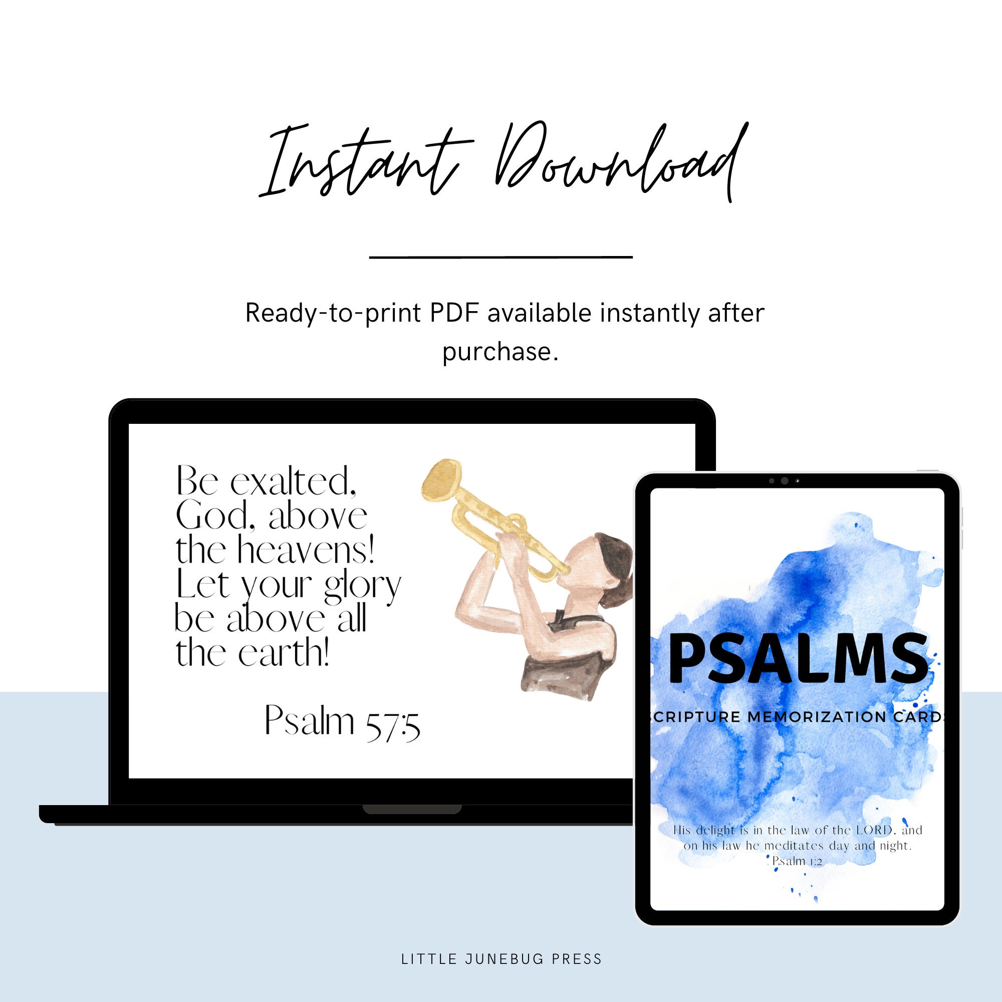Kids Psalms Memorization Cards | Printable Bible Verse Memory Cards ...