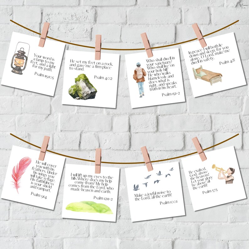 Kids Psalms Memorization Cards | Printable Bible Verse Memory Cards ...