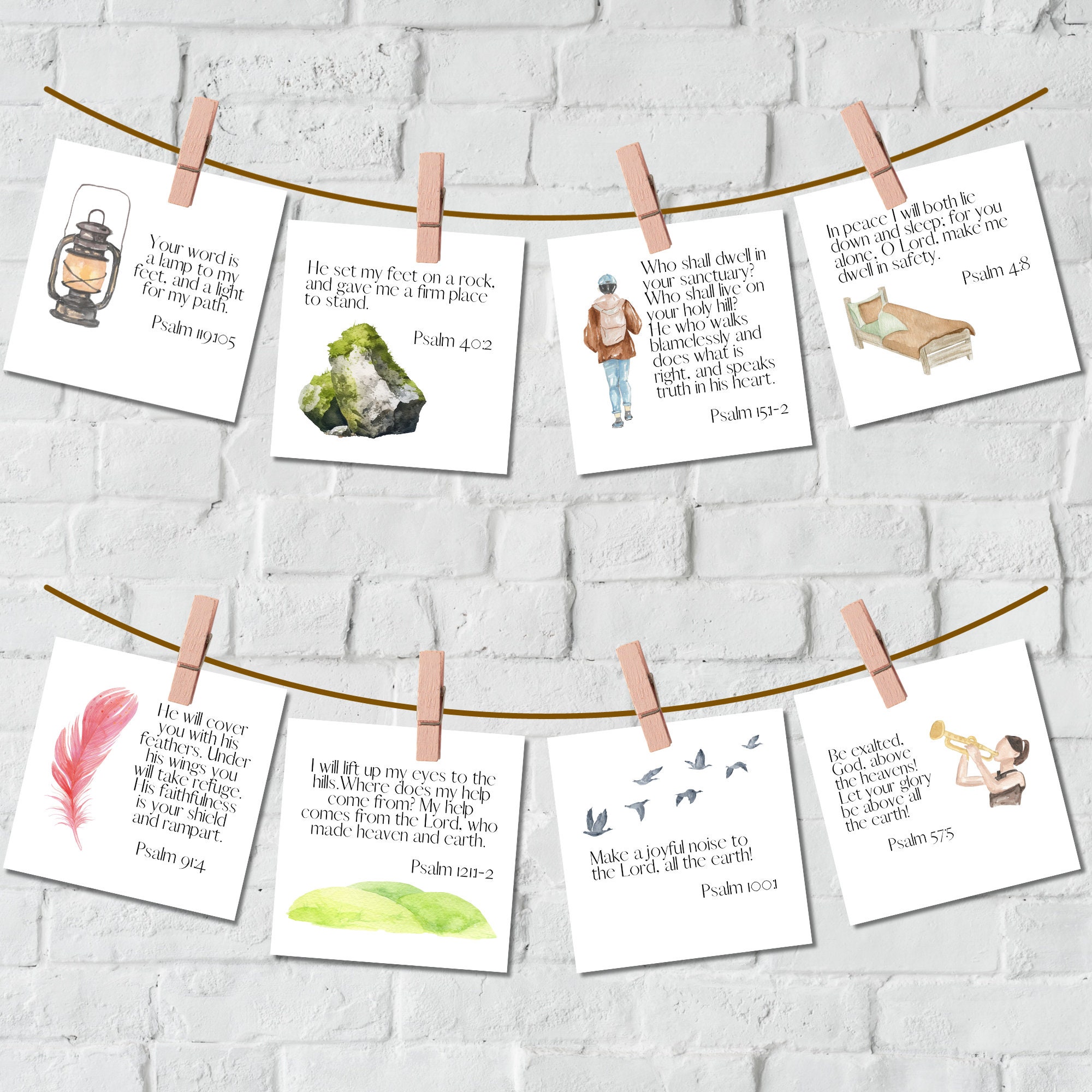 Kids Psalms Memorization Cards | Printable Bible Verse Memory Cards ...