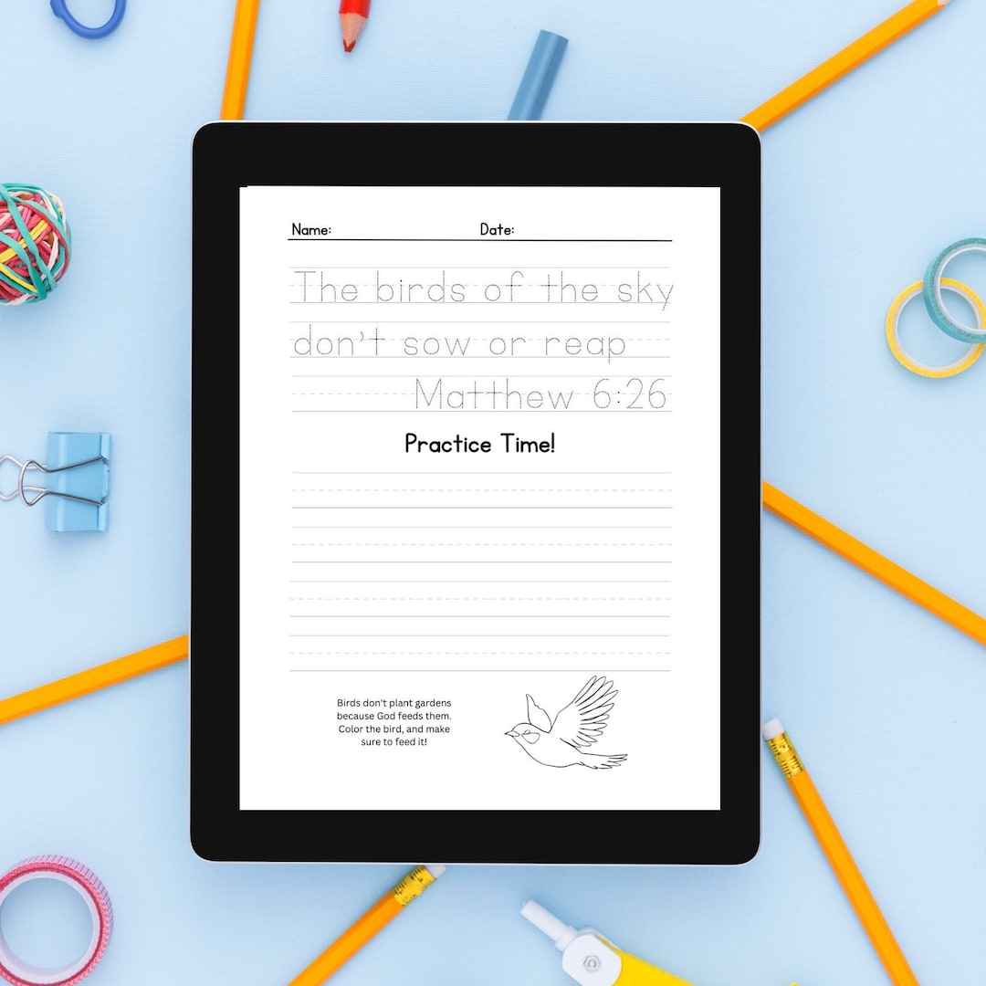 Kids Scripture Handwriting Practice | Printable Bible Verse Handwriting ...