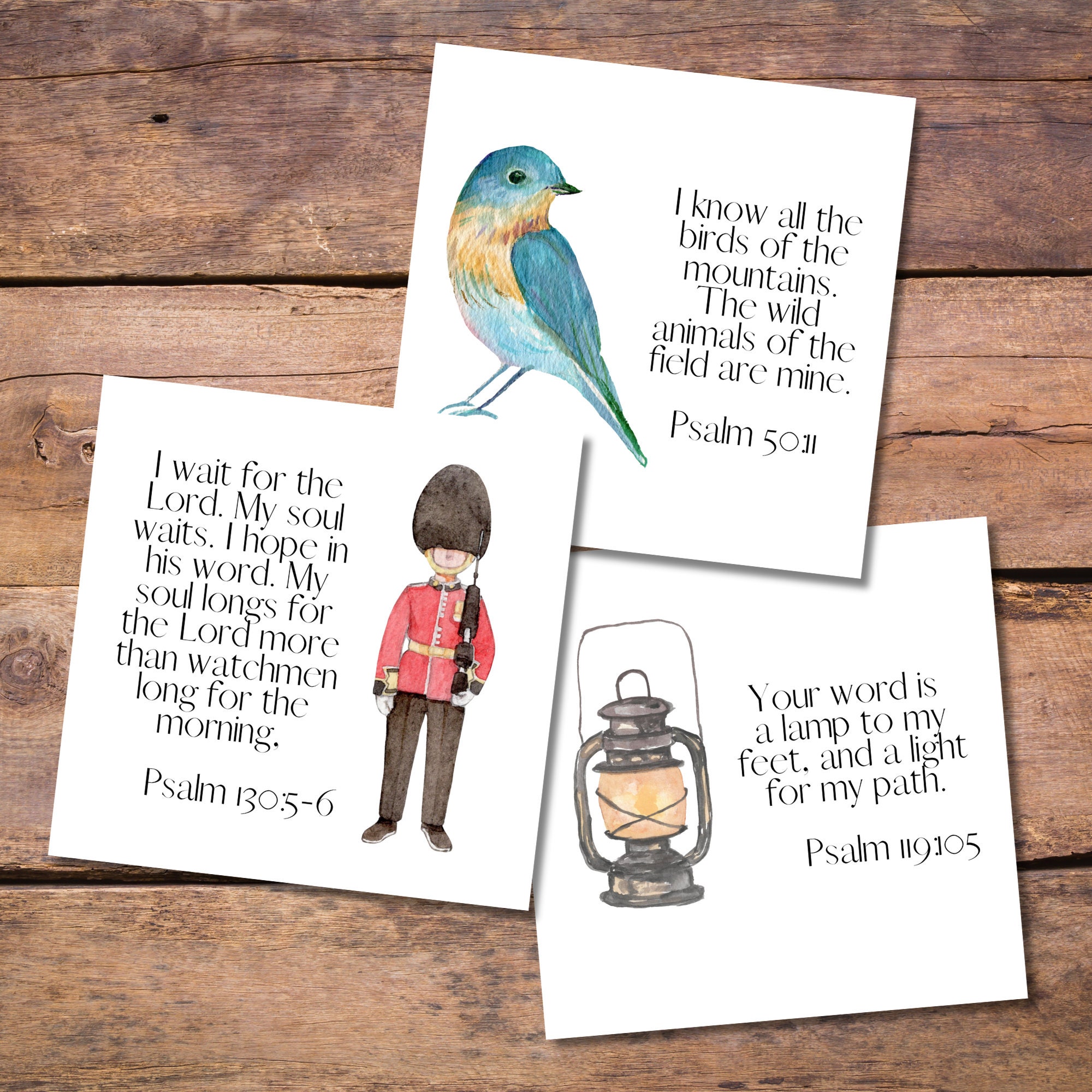 Kids Psalms Memorization Cards Printable Bible Verse Memory Cards ...