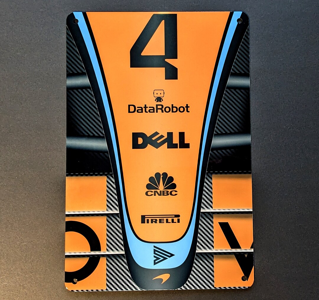 Metal Automotive Wall Sign Art Mclaren Formula One Lando Norris Number ...
