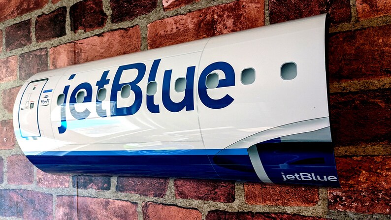 Jetblue Embraer 190 3D Aluminum Scale Fuselage Section Aviation Wall ...