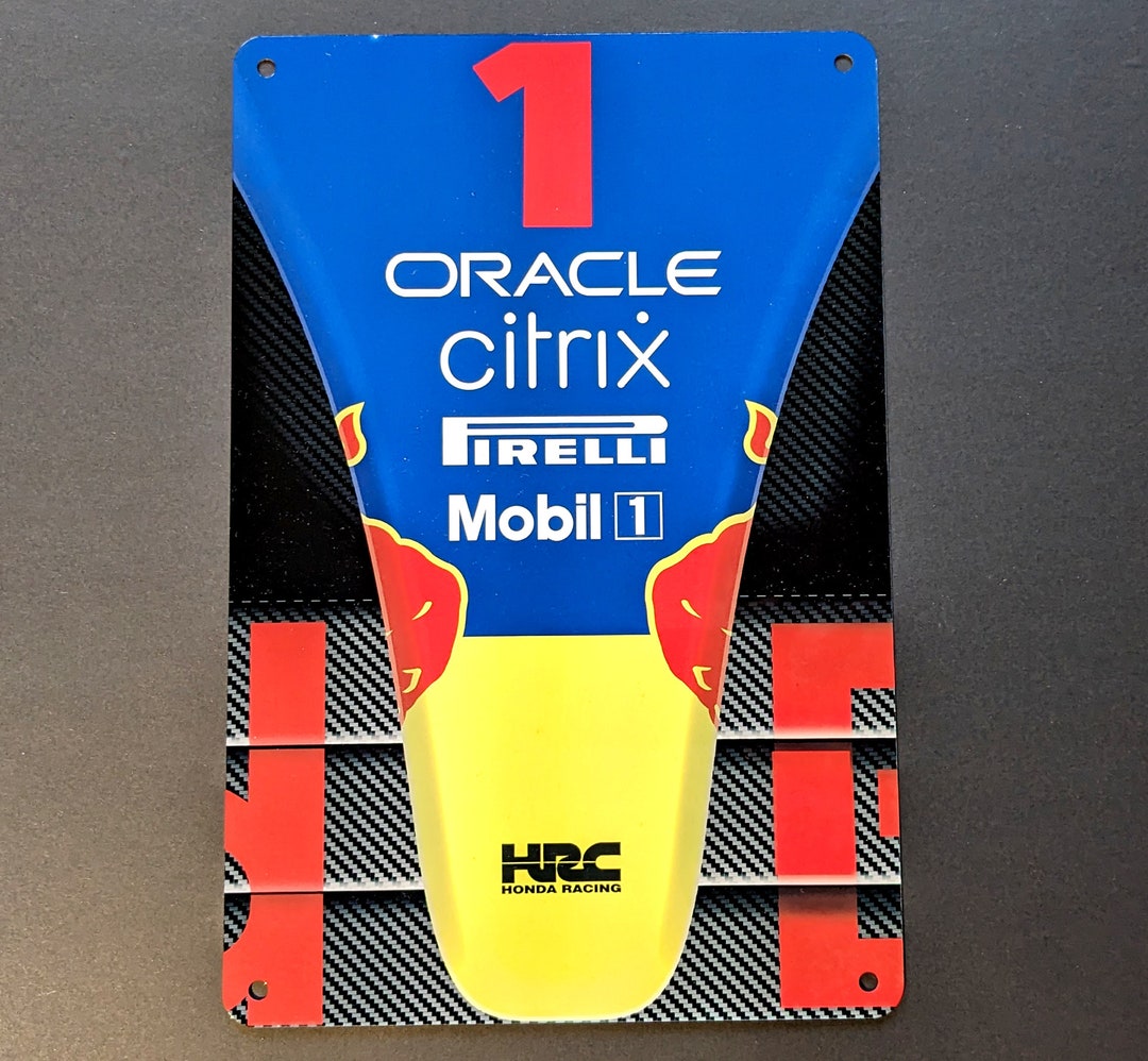 Metal Automotive Wall Sign Art Max Verstappen Red Bull Formula One ...
