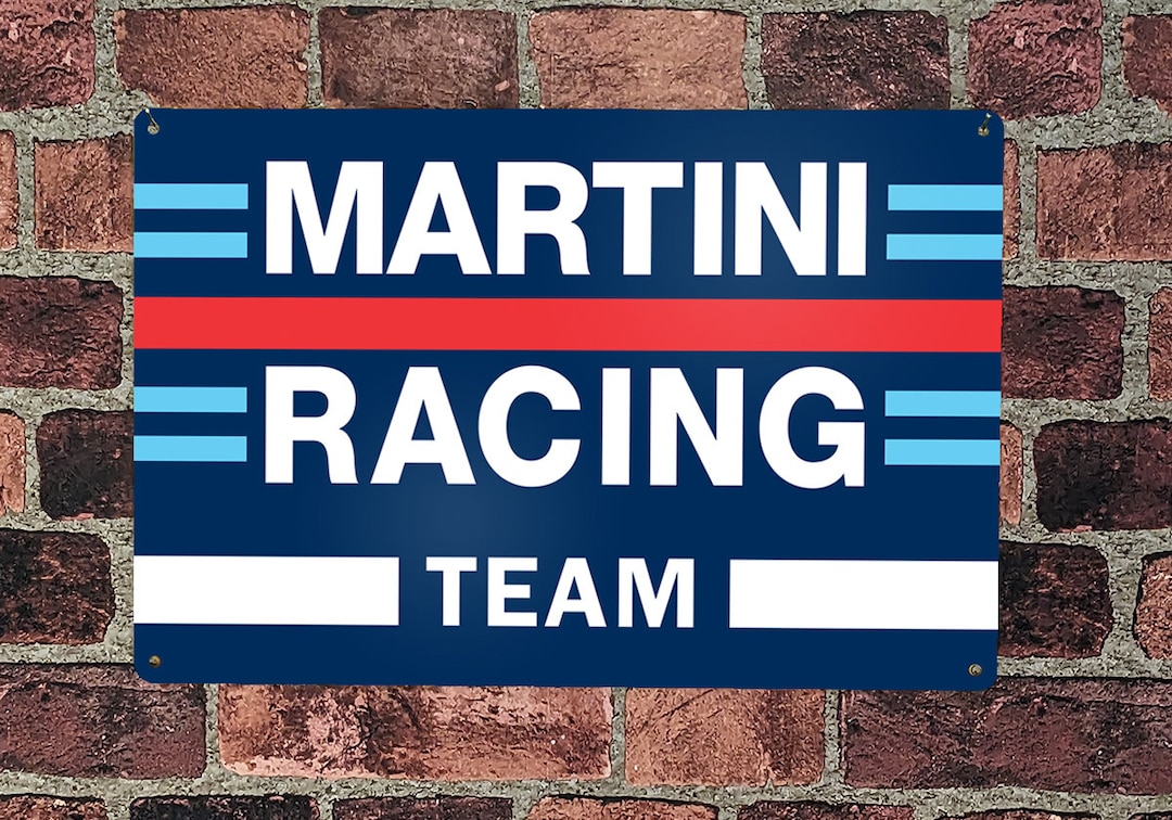 Metal Garage Wall Man Cave Sign Featuring A Martini Racing Team Theme ...