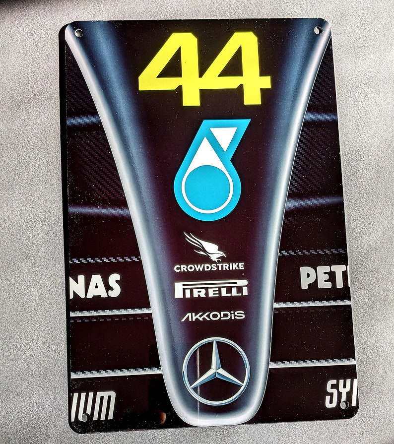 Aluminum Automotive Wall Sign Art Mercedes AMG Formula One Lewis ...