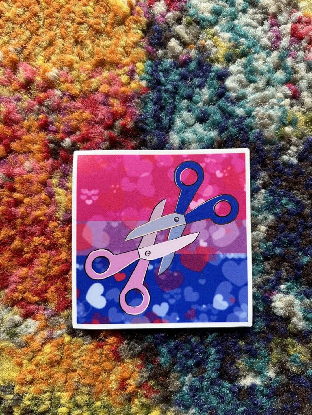 Bi Flag Scissor Sticker , Celebrate Your Pride - Etsy