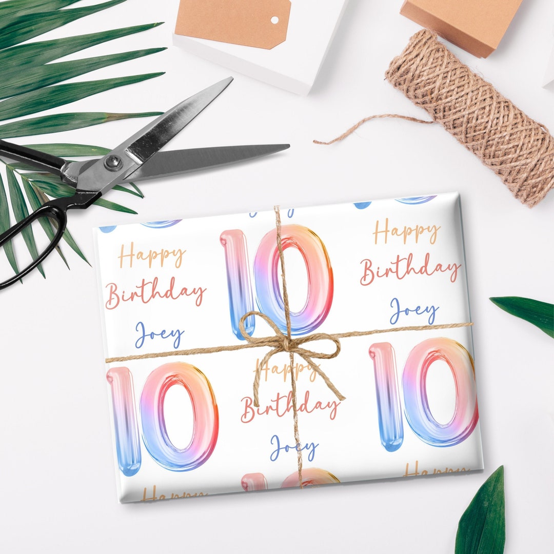 Personalized Milestone Birthday Gift Wrap, Custom Name & Age Wrapping ...