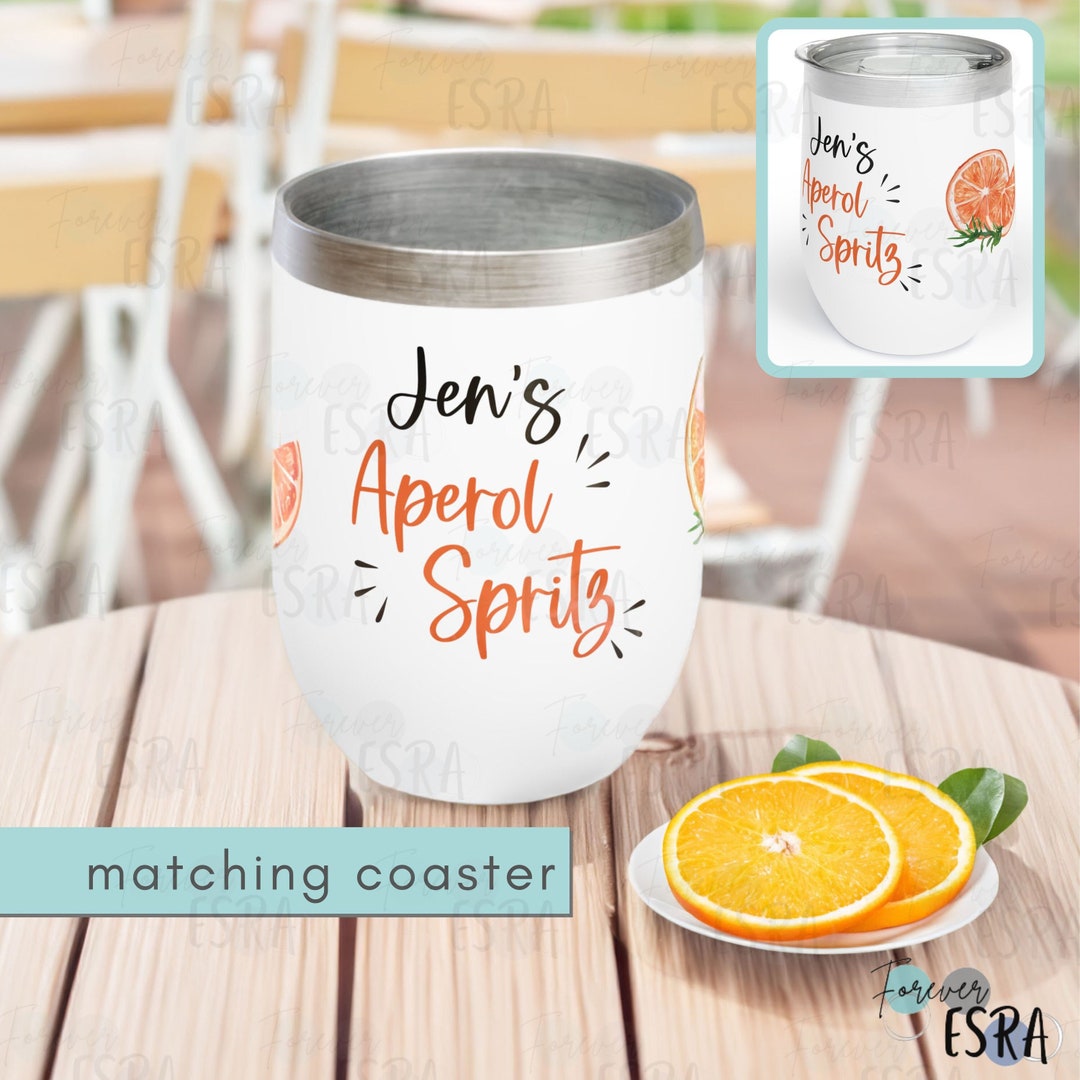 Aperol Spritz Tumbler, Personalize Tumbler Gift, Outdoor Patio Cooler ...