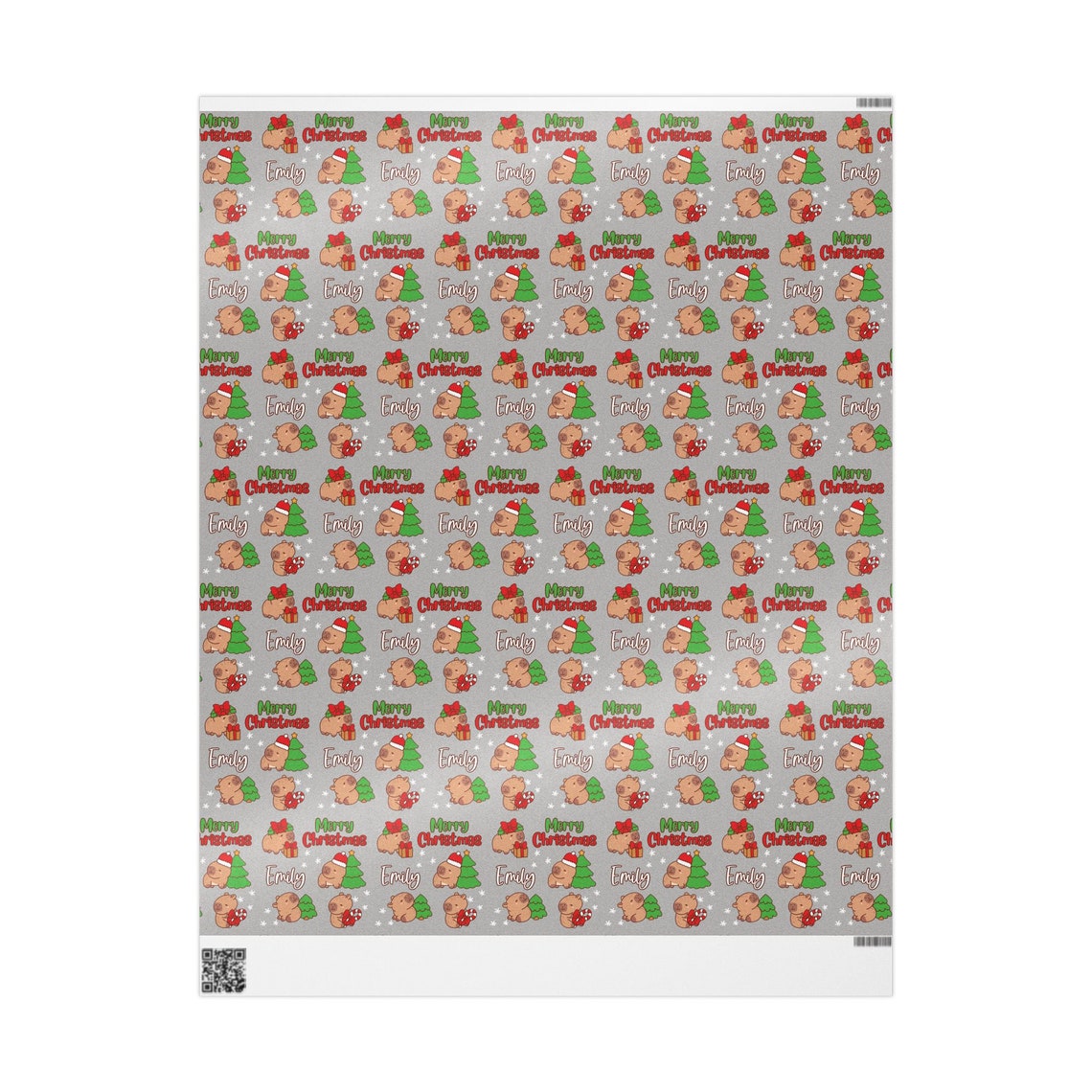 Capybara Christmas Gift Wrap, Personalized Capybara Wrapping Paper ...