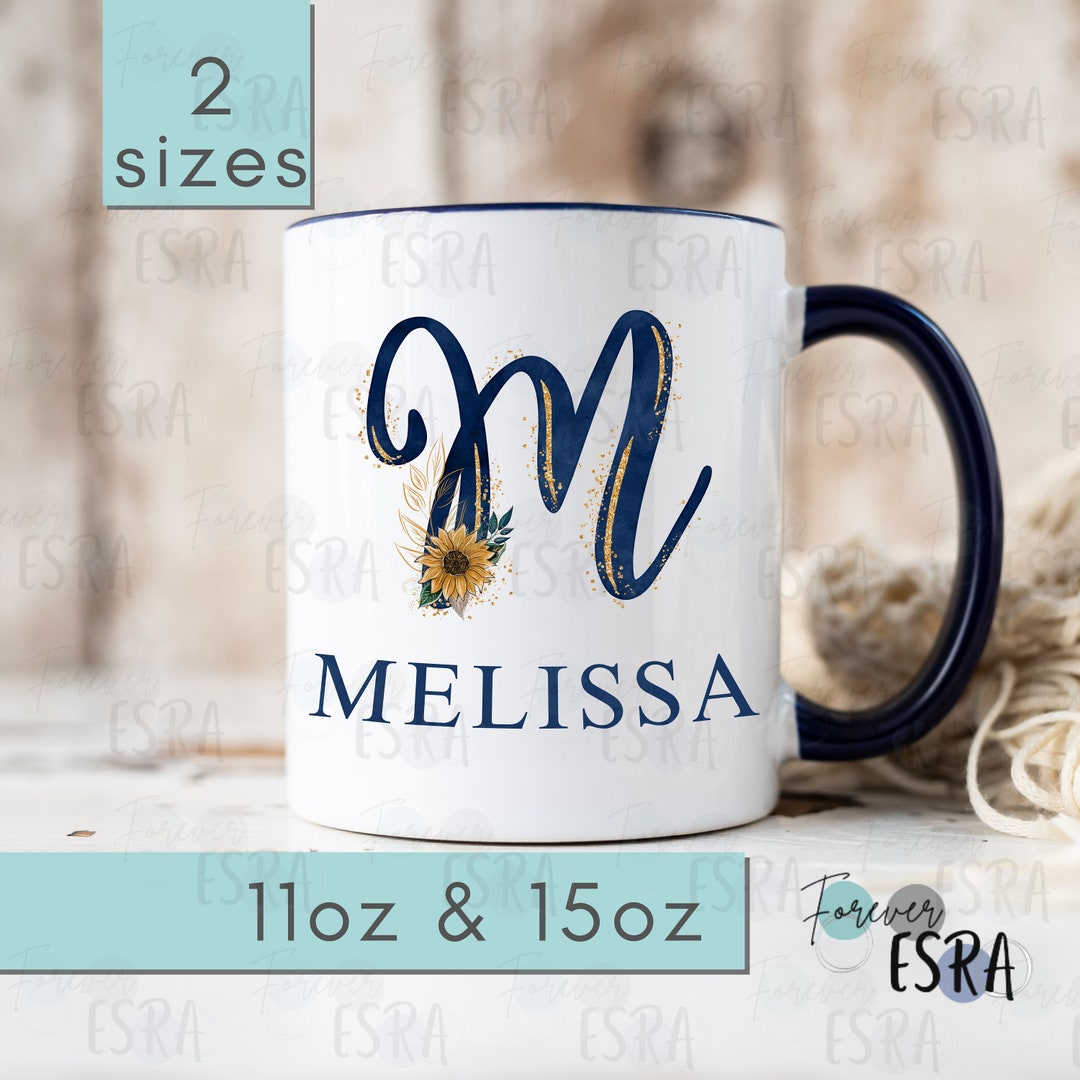 Personalized Sunflower Monogram Name Mug, Mother's Day Gift Mug, Coffee ...