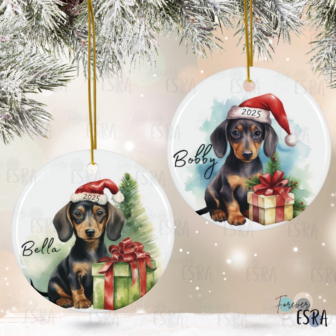 Dachshund Tree Ornament, Custom Dog Owner Gift, Personalized Wiener Dog ...