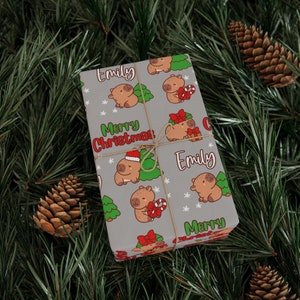Capybara Christmas Gift Wrap, Personalized Capybara Wrapping Paper ...