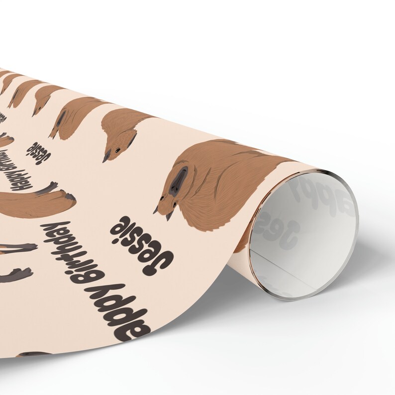 Personalized Name Capybara Gift Wrap, Custom Name Tag,capybara Wrapping ...
