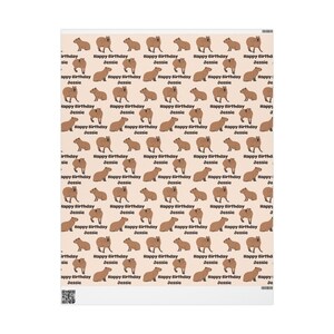 Personalized Name Capybara Gift Wrap, Custom Name Tag,capybara Wrapping ...