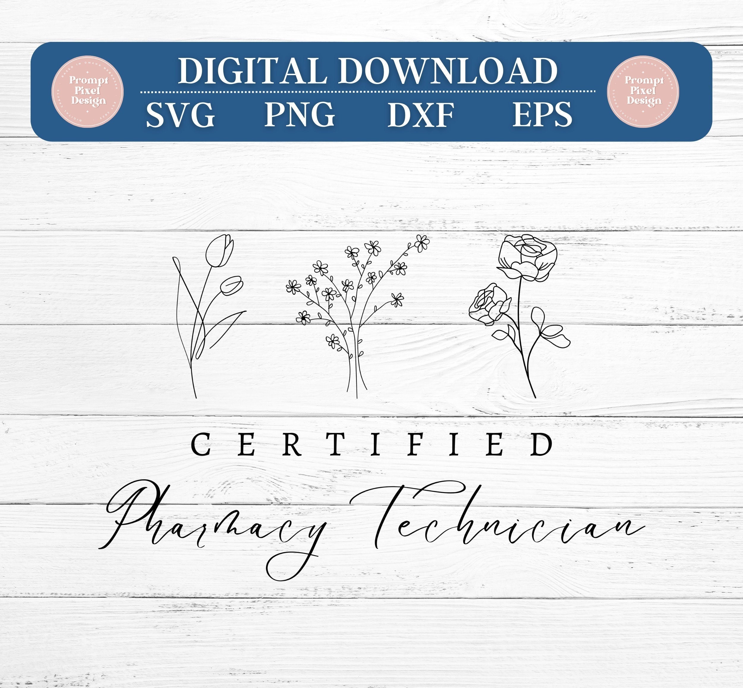 Certified Pharmacy Tech SVG CPHT Pharmacy Technician Instant Download ...