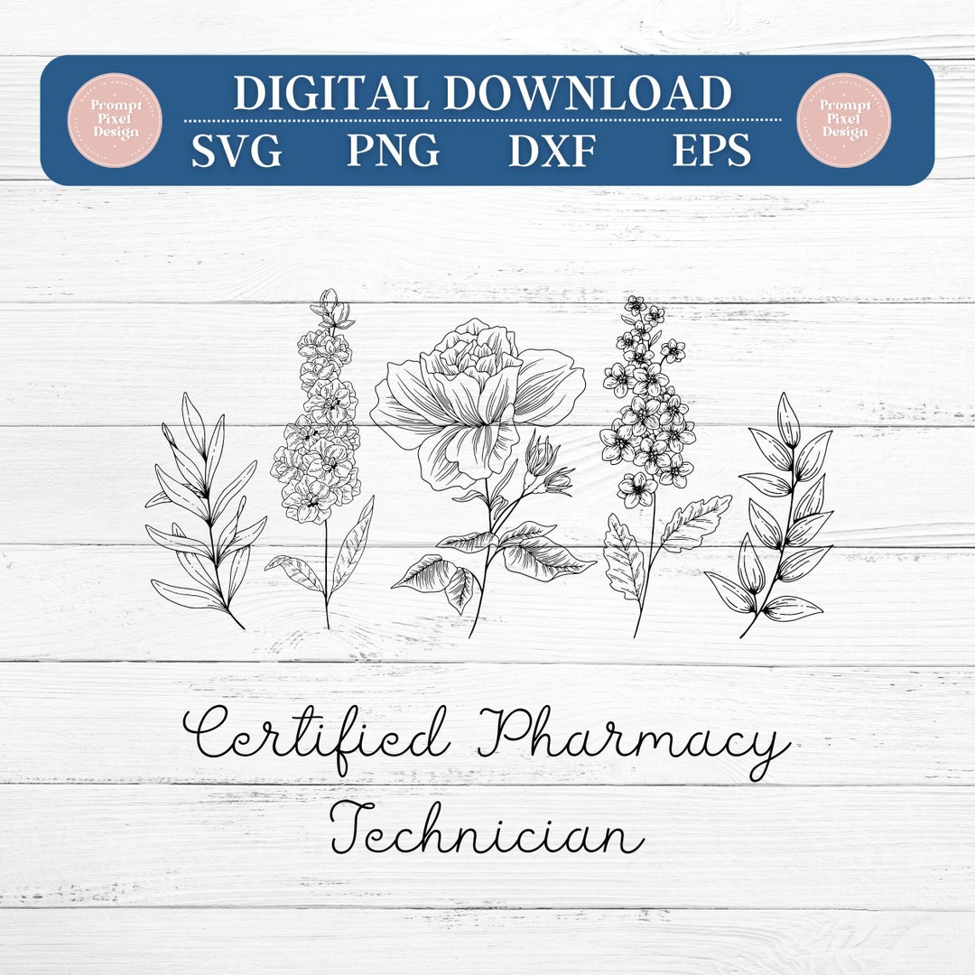 Certified Pharmacy Tech SVG CPHT Pharmacy Technician Instant Download ...