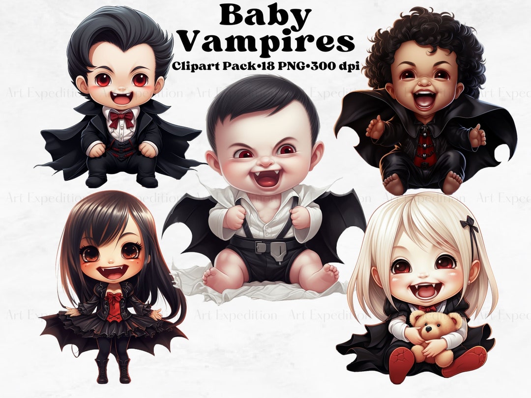 Cute Baby Vampires Clipart Little Kids, Halloween, Children, Adorable ...