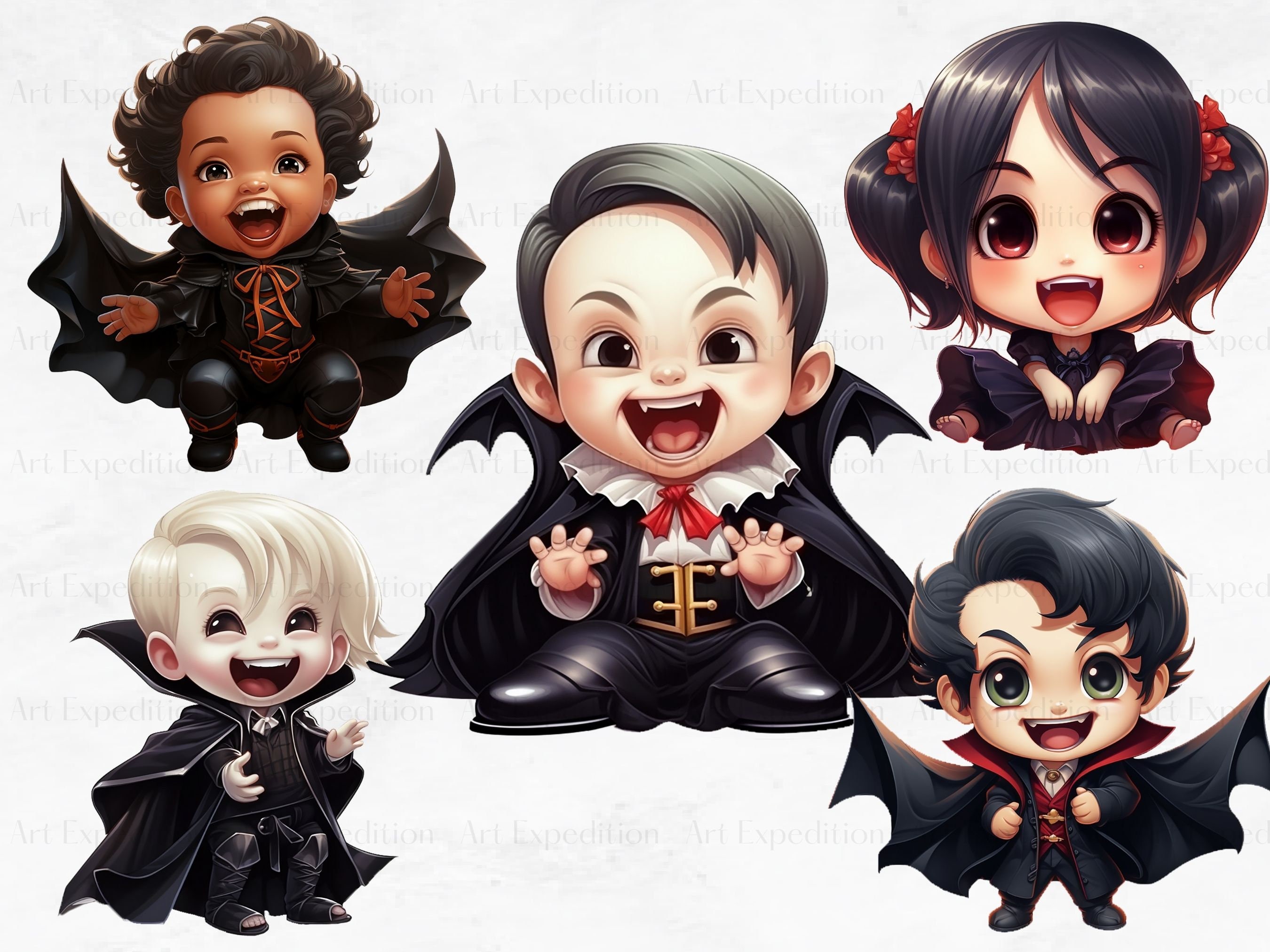 Cute Baby Vampires Clipart Little Kids, Halloween, Children, Adorable ...