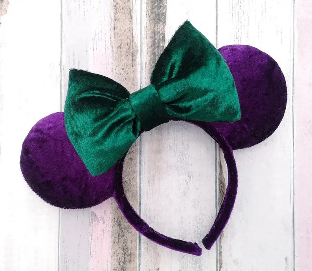 Disney Minnie Mouse Ears Inspired Headband Luxury Purple Velvet Green ...