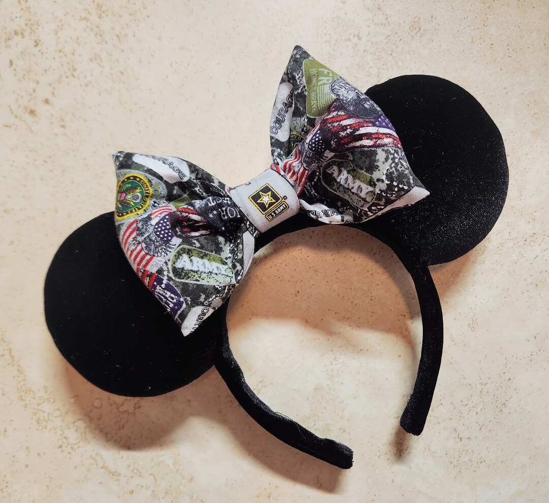 Disney Minnie Mouse Ears Inspired Headband - Military, USA, Fourth July ...