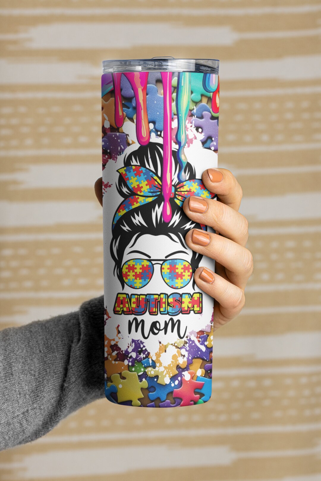 Autism Awareness Tumbler Graphic Cup Autistic Movement Water Bottle ...