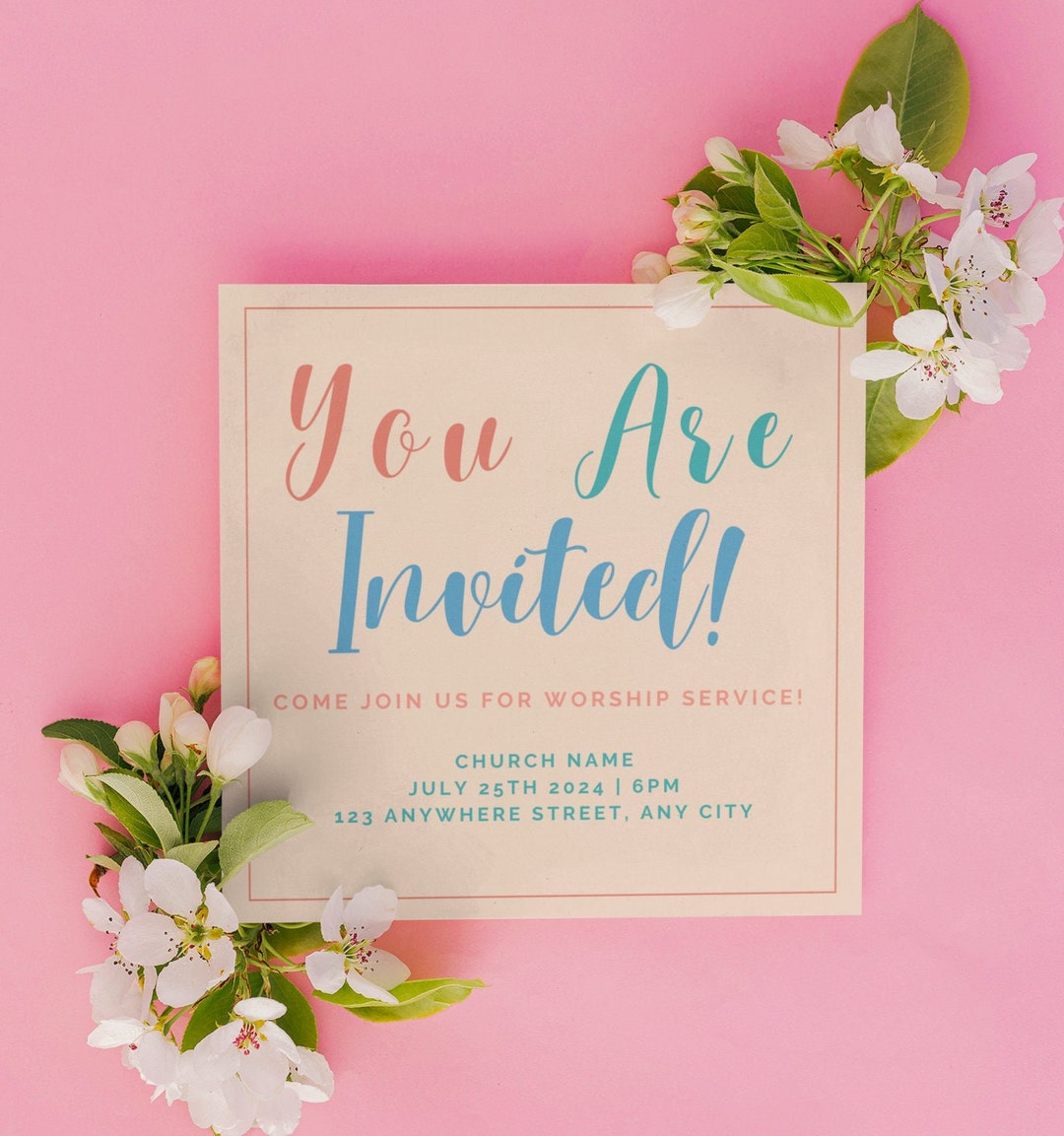 You Are Invited to Church! Invitation Template, Religious, Spirituality ...