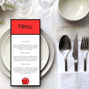Table Menu Template Printable Card Editable Template Family Games Night ...