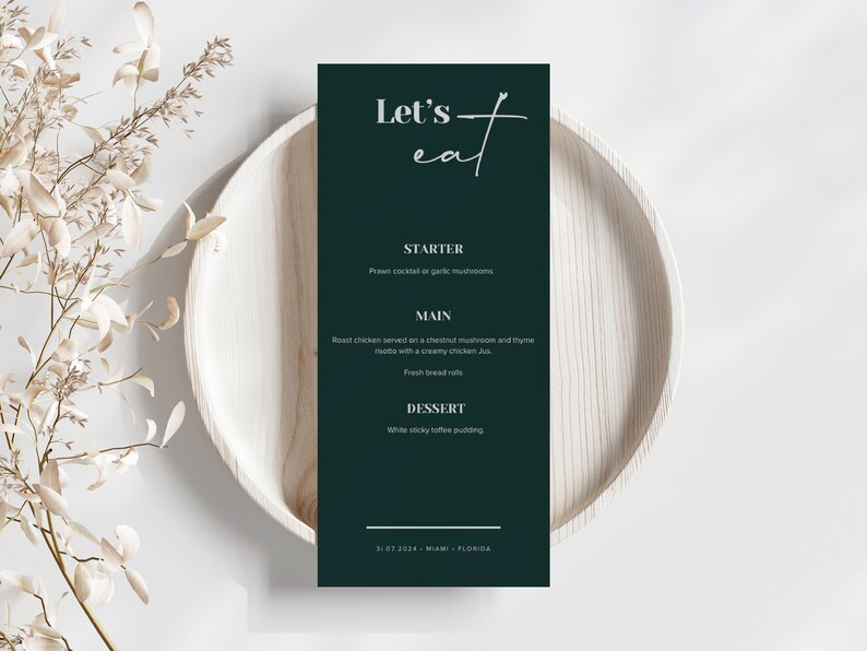 Table Menu Card Template Bar Printable Menu Pub Lunch Editable Food ...