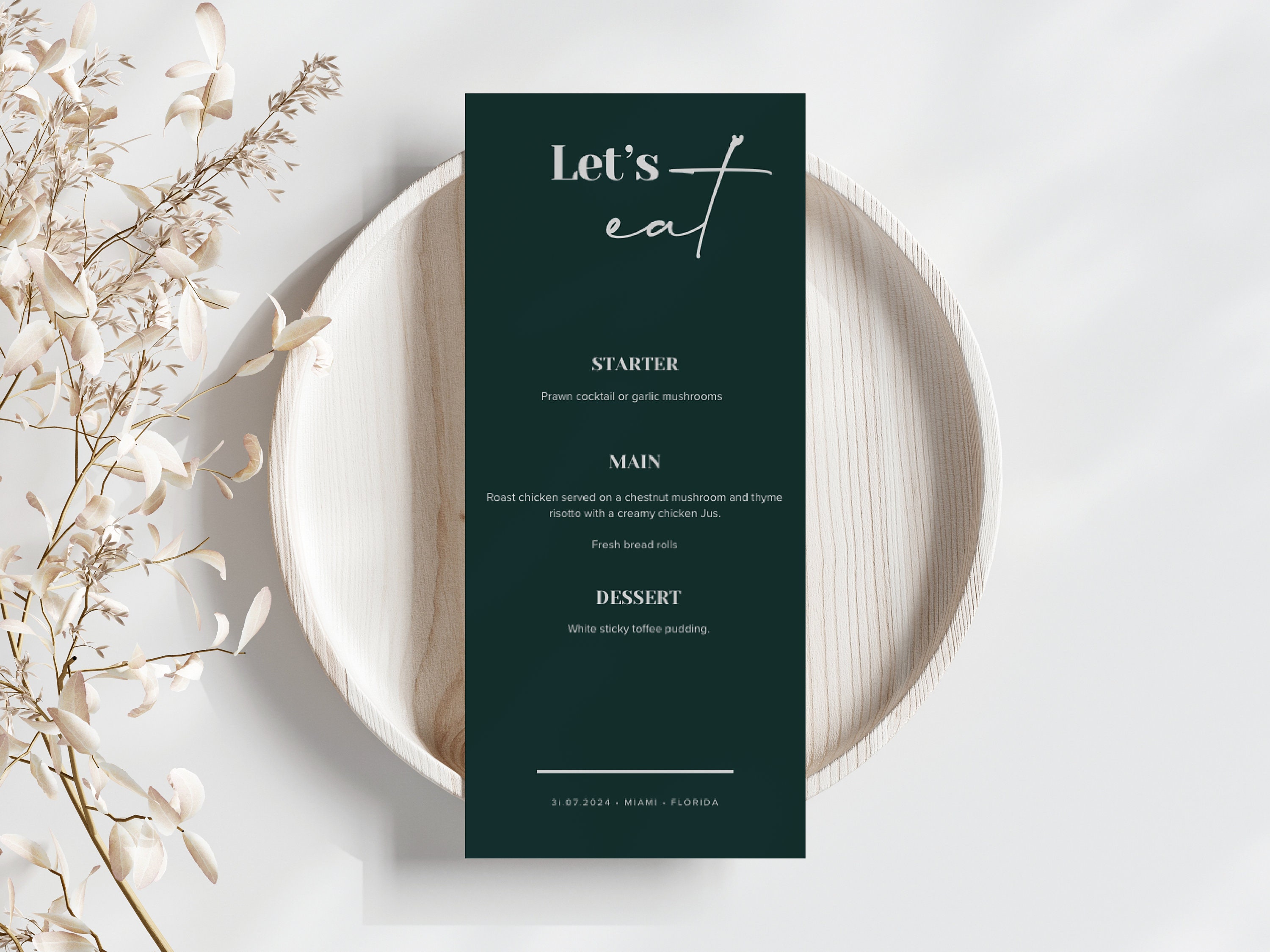 Table Menu Card Template Bar Printable Menu Pub Lunch Editable Food ...