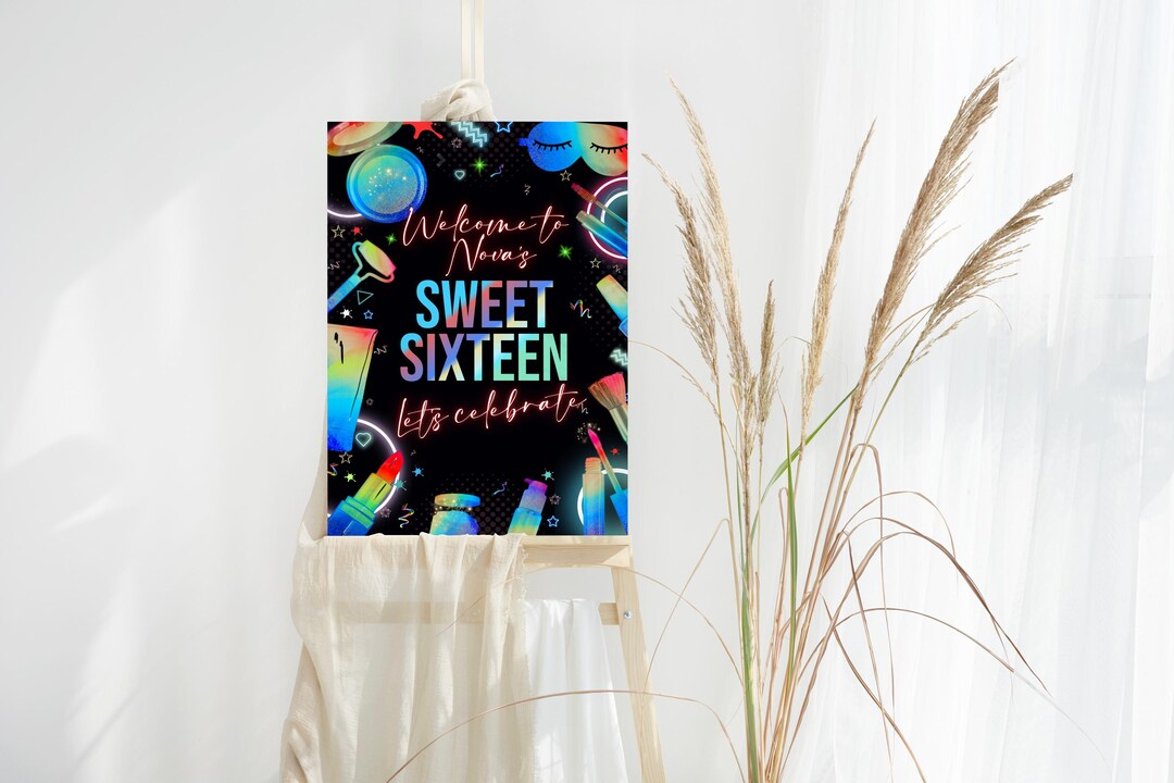 Sweet Sixteen Welcome Poster | Editable 16th Birthday Template (digital ...