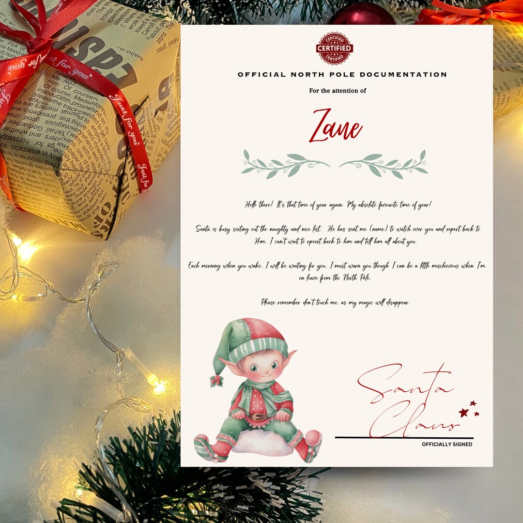 Elf Arrival Letter Editable Digital Download Printable Christmas Letter ...