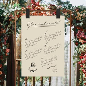 Handwritten Wedding Seating Chart Editable Seating Plan - Etsy