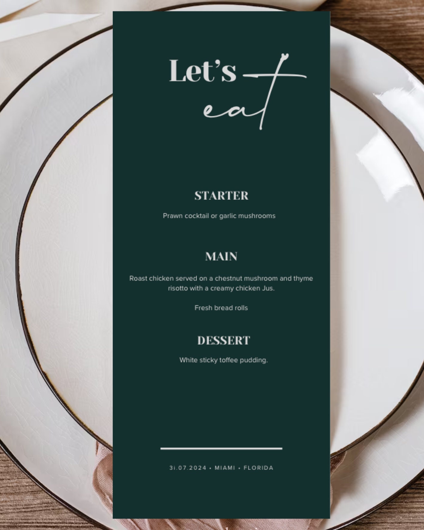 Table Menu Card Template Bar Printable Menu Pub Lunch Editable Food ...