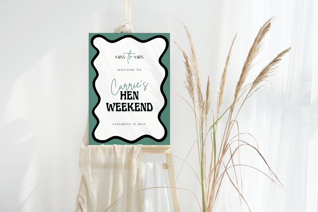 Hen Party Welcome Poster, Bridal Party Sign (editable Template) - Etsy