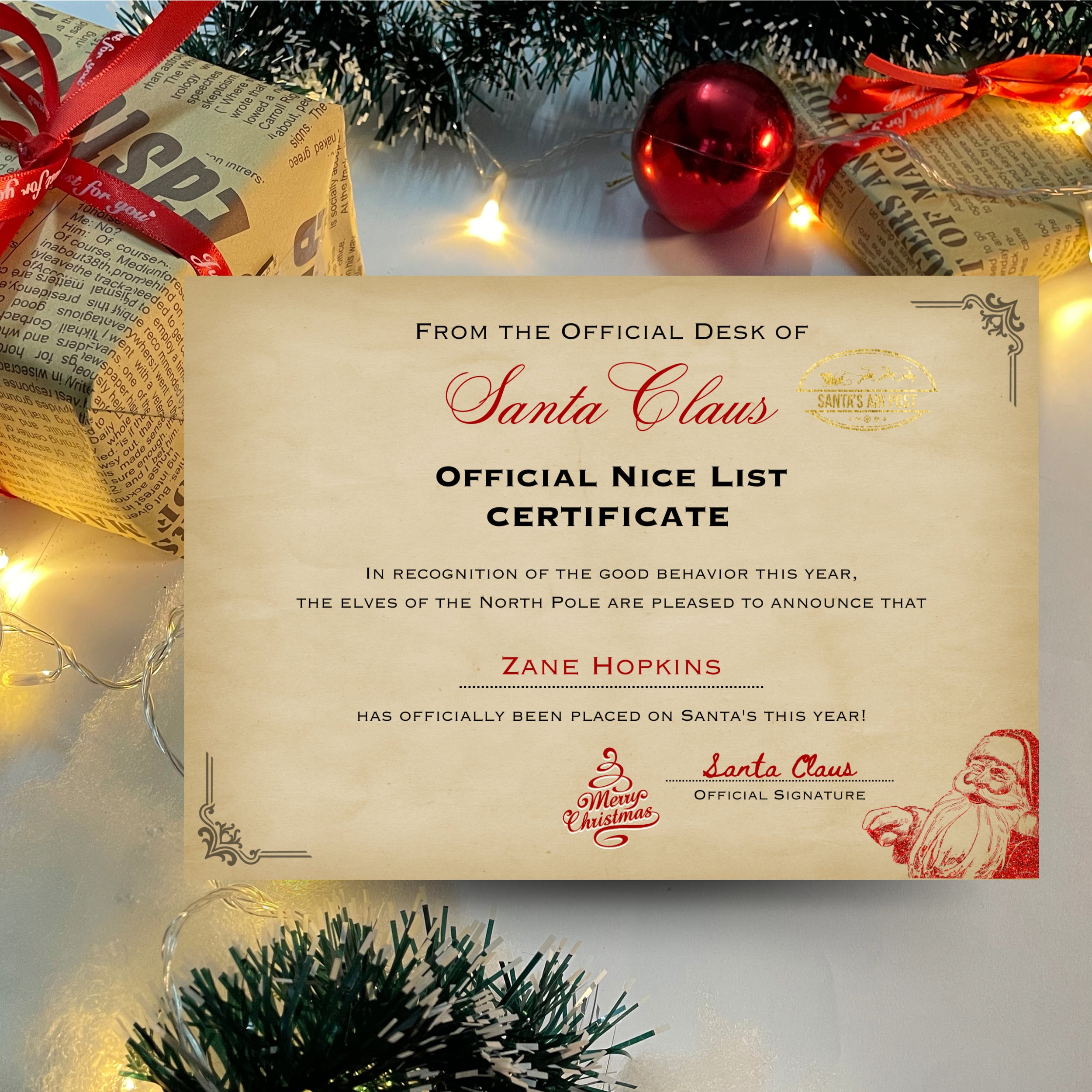 Santa Letter Printable Bundle Nice List Certificate Magic Key Chocolate ...