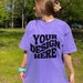 Comfort Colors C1717 Violet Mockup Outdoors Oversized Tshirt Mockup ...