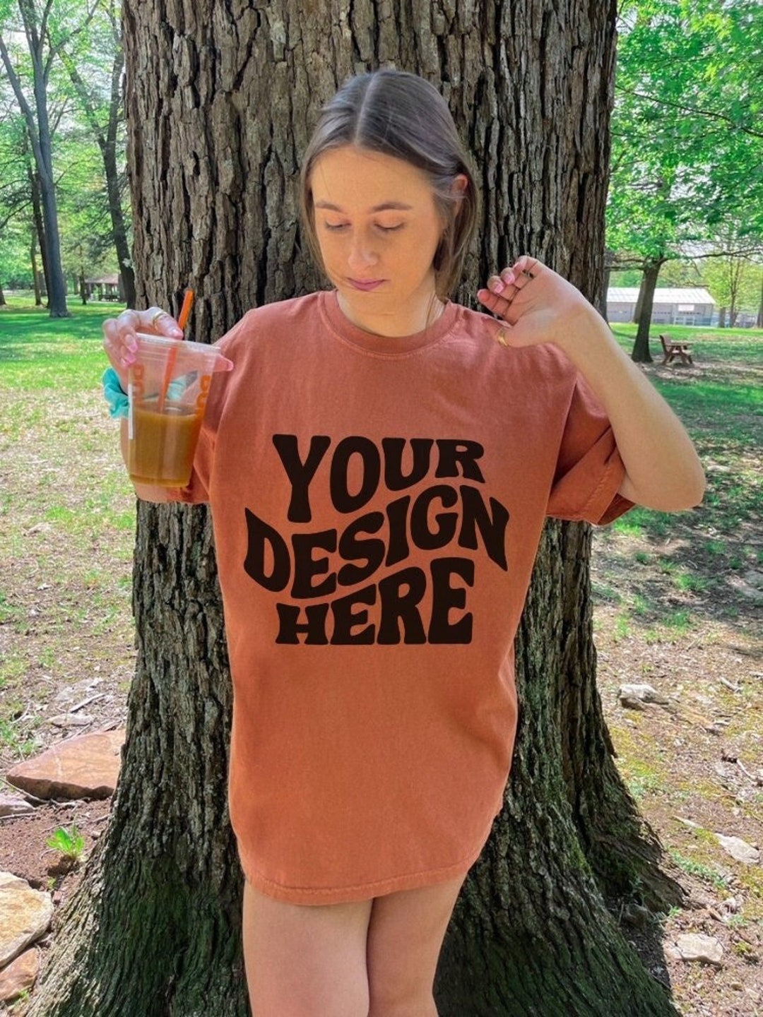 Comfort Colors C1717 Yam Shirt Mockup Outdoors Oversized Yam Tshirt ...