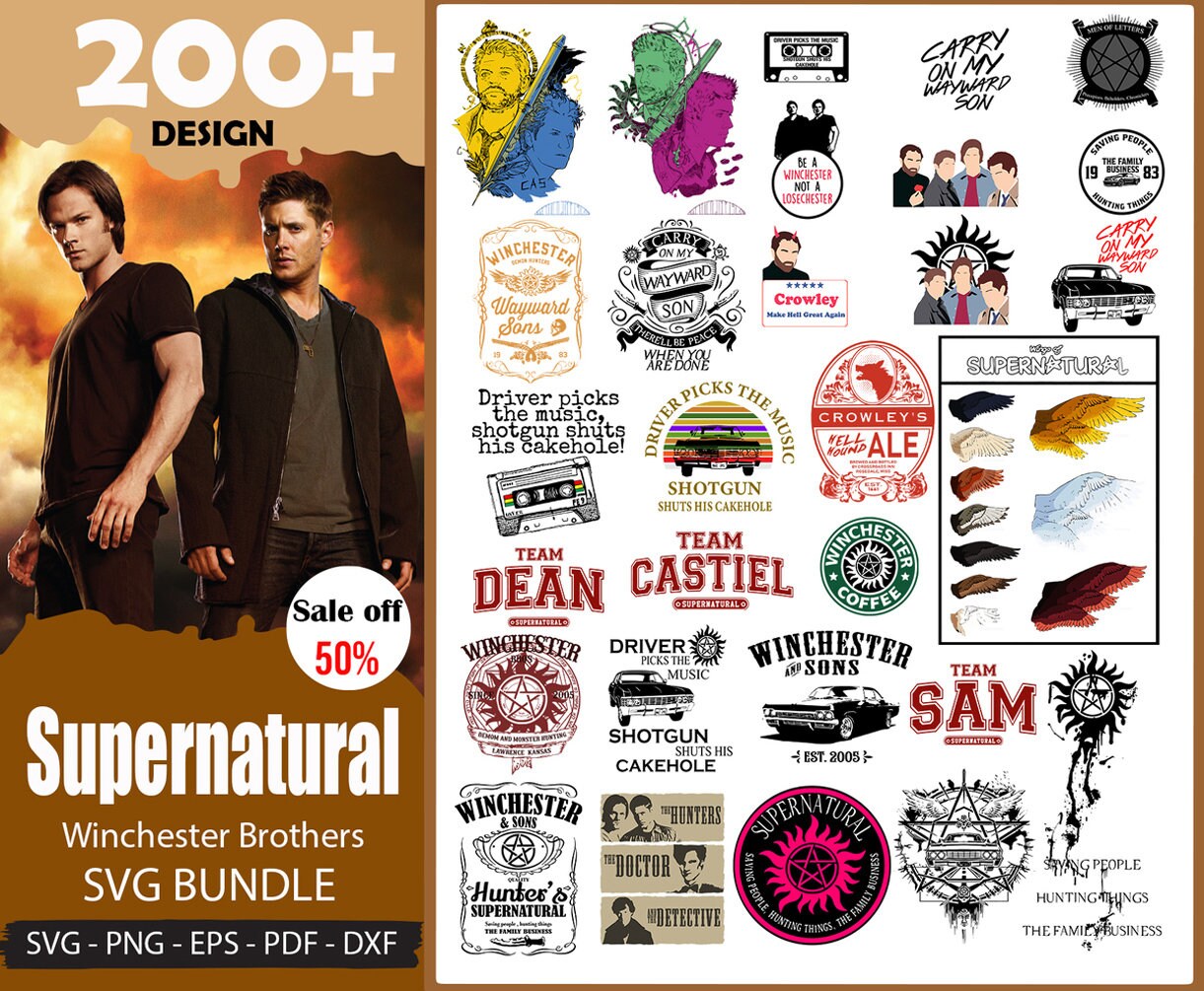Supernatural Svg Bundle Winchester Svg Sam and Dean Svg Way - Etsy