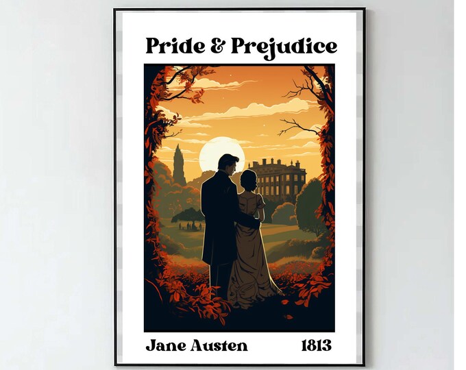 Pride and Prejudice Poster Literary Prints, Literary Gifts, Book Lover ...