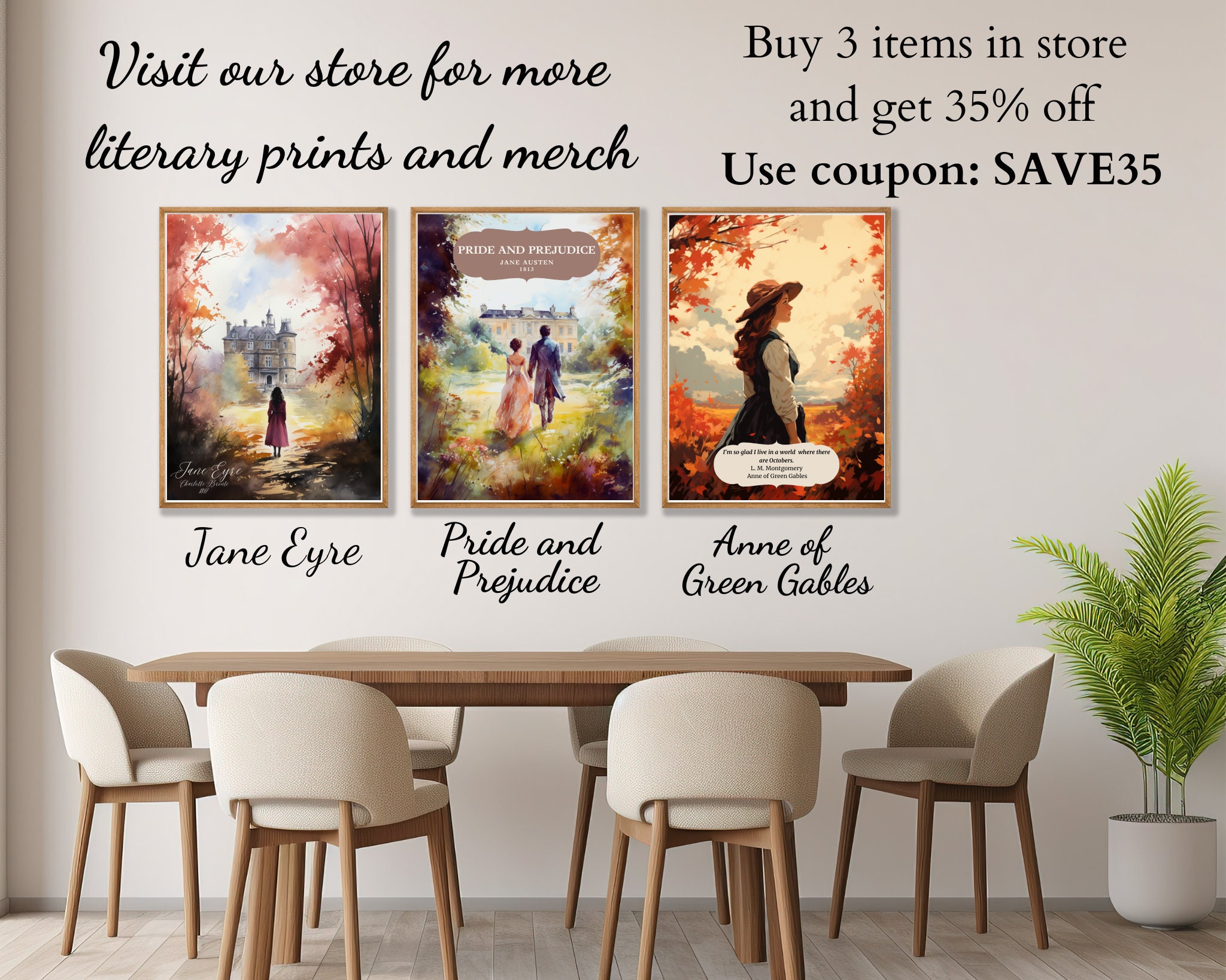 Jane Eyre Art Poster Jane Eyre Print Wall Art Dark Academia - Etsy