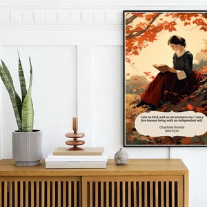 Jane Eyre Art Charlotte Bronte Poster Jane Eyre Print Light Academia ...