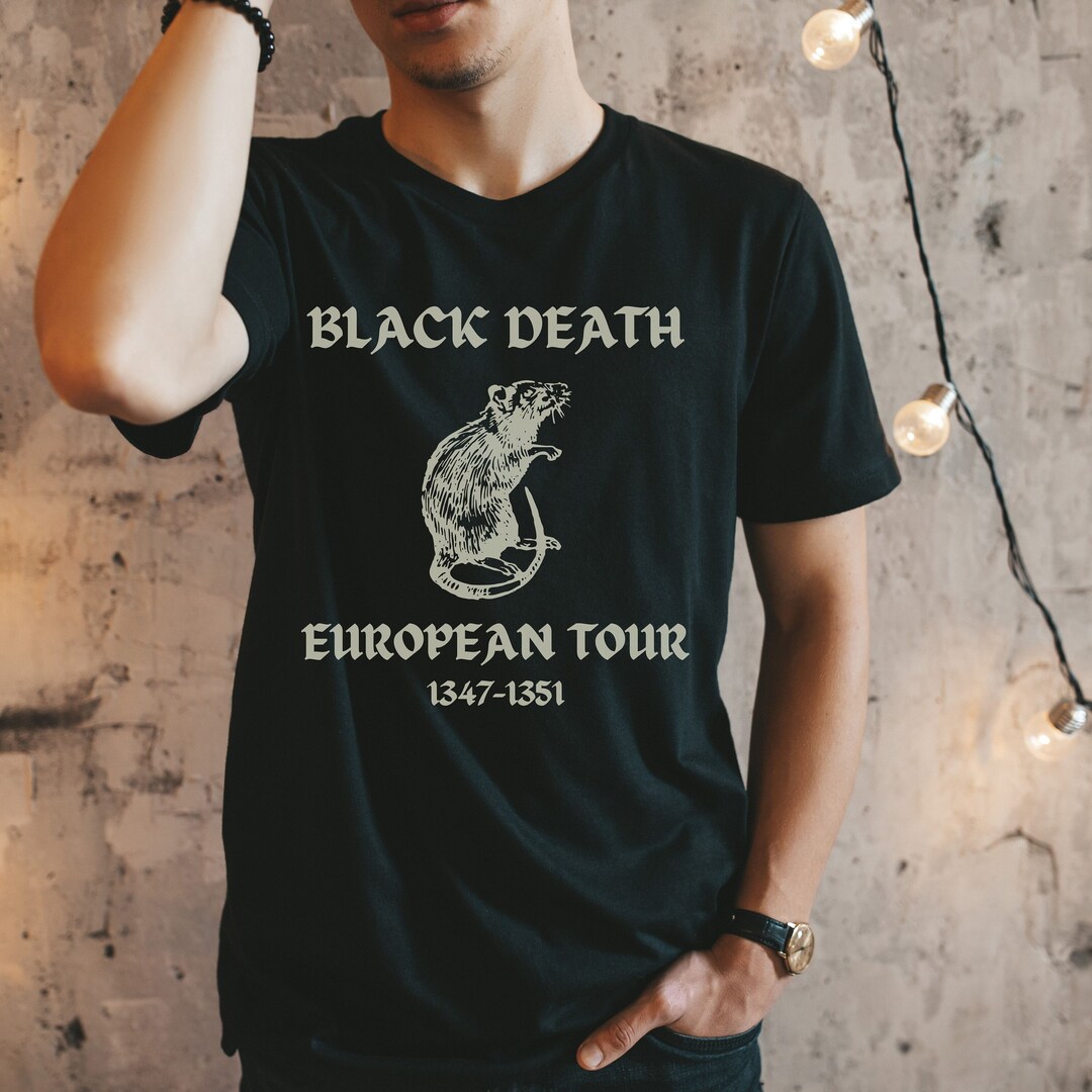 Black Death European Tour Shirt, Dark Medieval Clothing, Horror History ...
