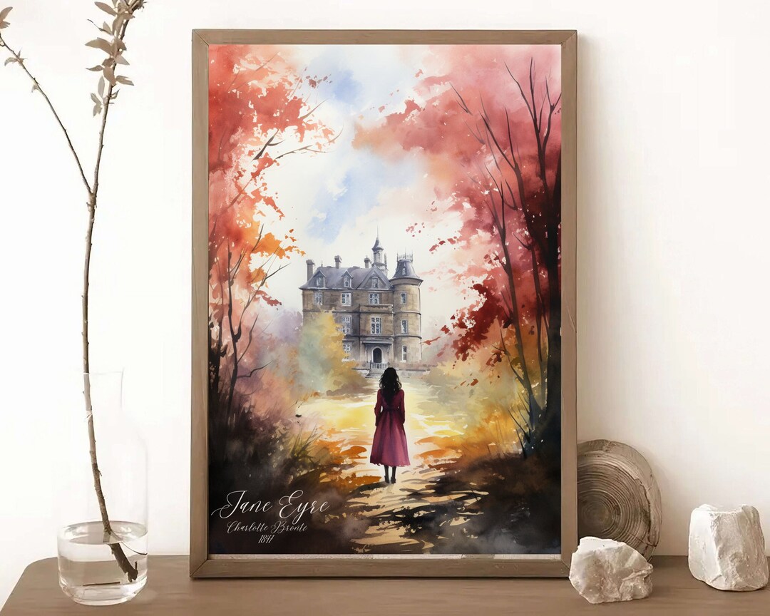 Jane Eyre Art Poster Jane Eyre Print Wall Art Dark Academia Decor Print ...