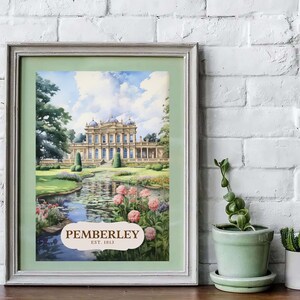 Pride and Prejudice Poster Pemberley Print Pride and Prejudice Art Jane ...