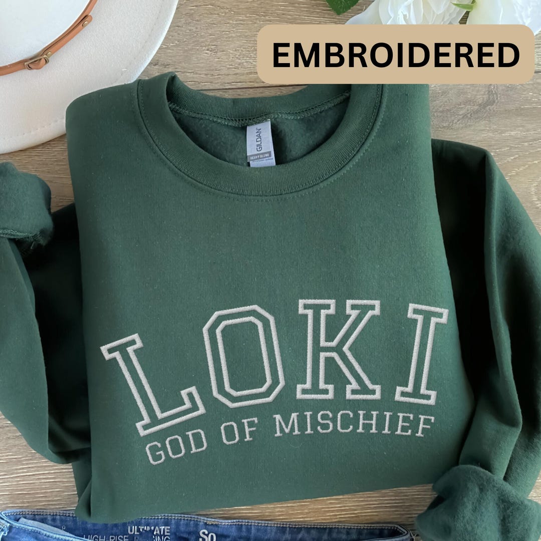 Sweat brodé Loki Dieu de la malice Pull mythologie nordique Loki Fandom ...