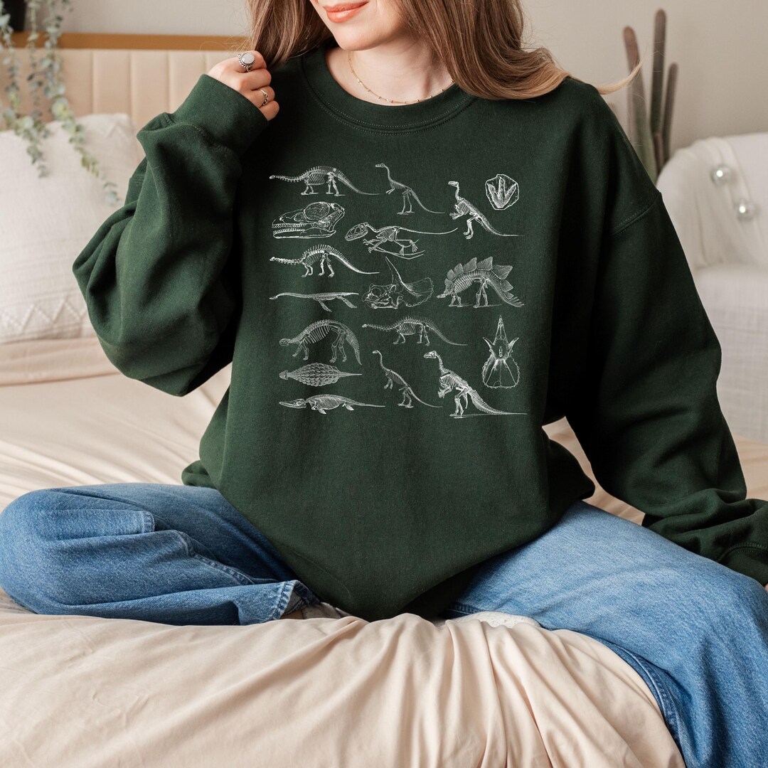 Dinosaur Fossils Sweatshirt, Dinosaur Lover Shirt, Paleontology ...