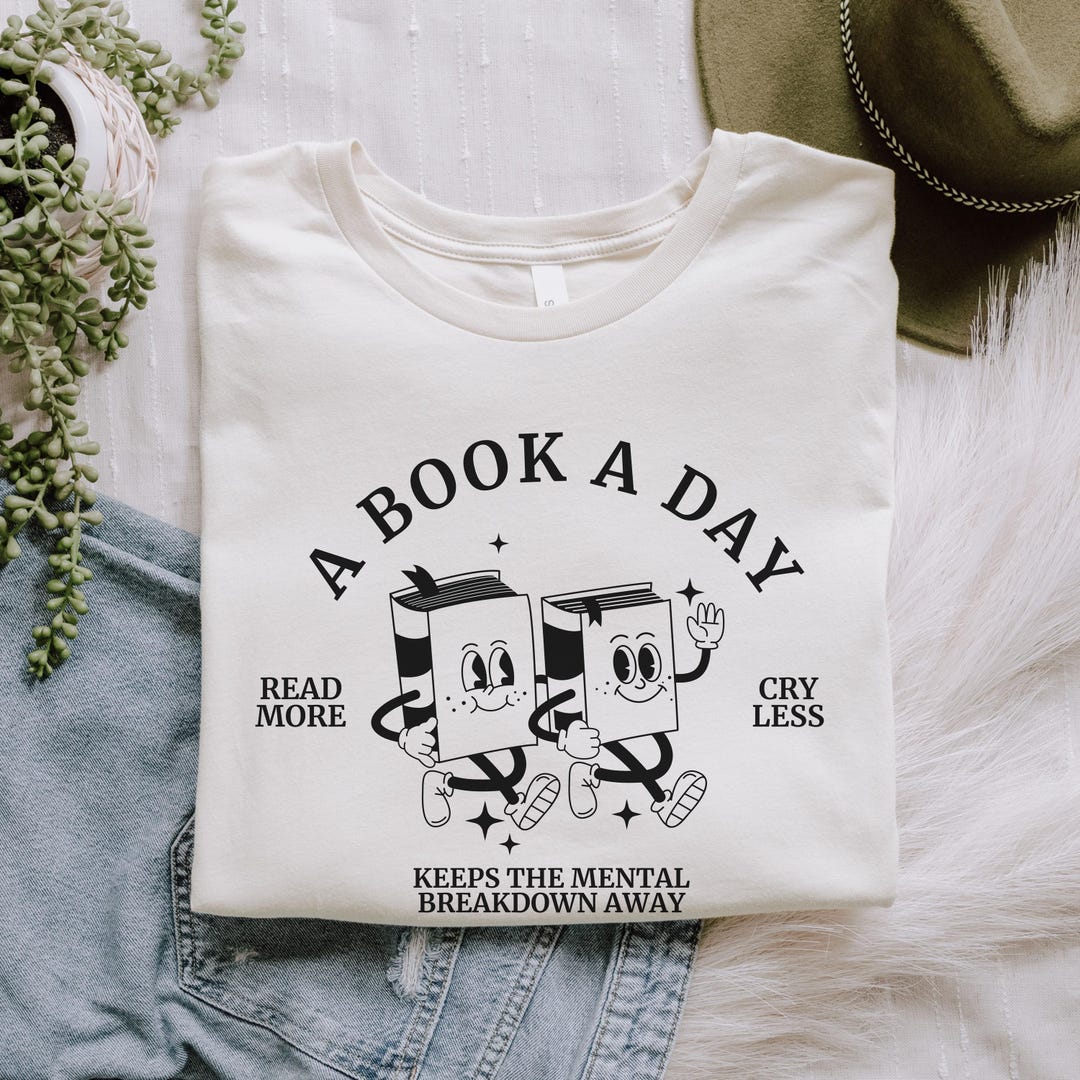 Bookish Mental Health Shirt Retro Booknerd Read Tshirt Reading Booktok ...